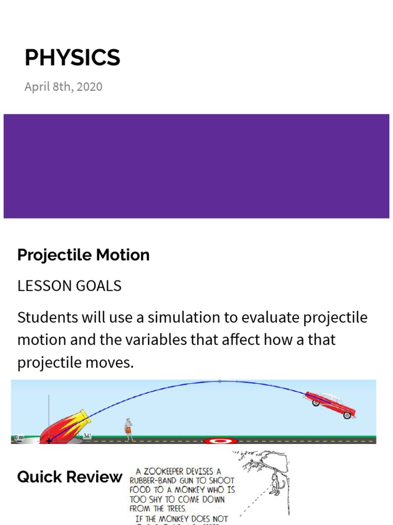 Projectile Motion Simulation: An Inquiry-Based Exploration of the ...