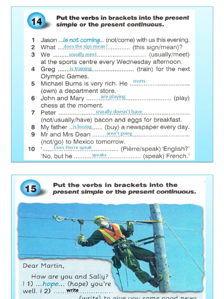 Saraith Cochachi - Present Simple Versus Present Continuous Activity | PDF