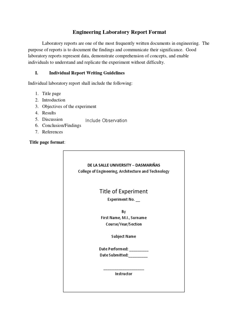 Laboratory Report Format and Grading Rubric | PDF | Experiment ...