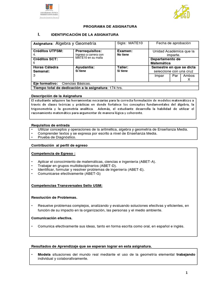 Mate10 Algebra Y Geometría Pdf Geometría Ecuaciones