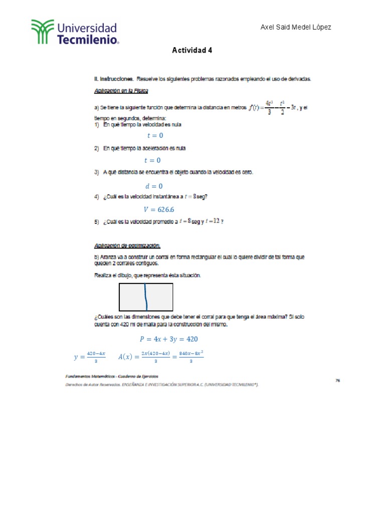 Actividad 4 - Fundamentos Matemáticos | PDF