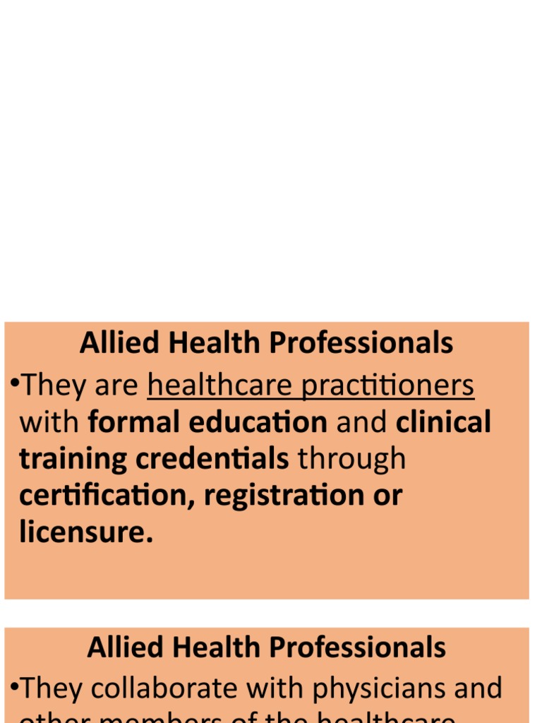 Guide to Allied Health Careers and Planning | PDF | Health Professional ...