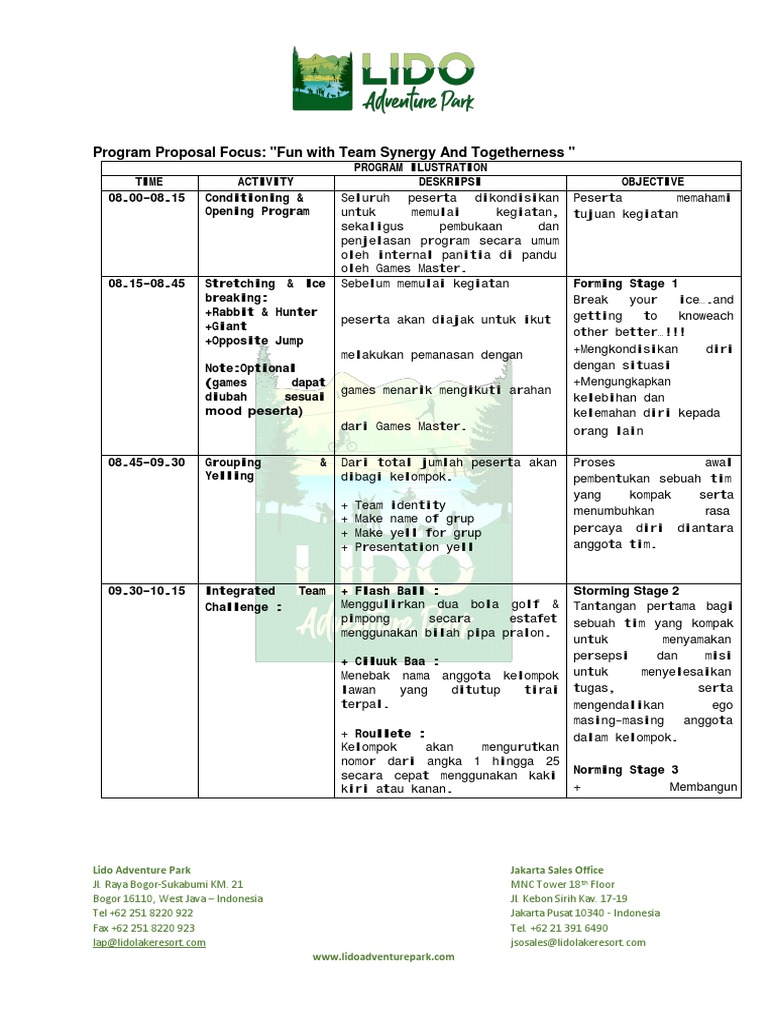 Halfday Outbound Package | PDF