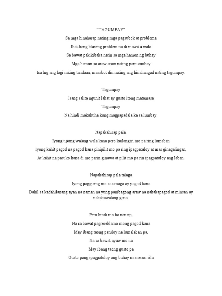 TAGUMPAY | PDF