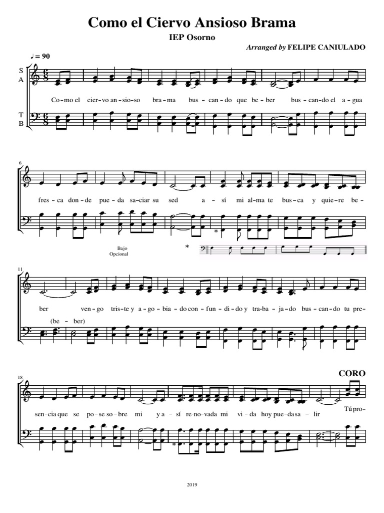 Como El Ciervo Ansioso Brama SCORE | PDF