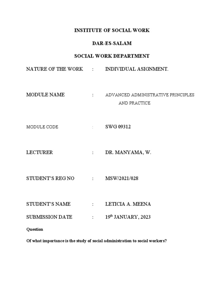 The Importance of Studying Social Administration for Social Workers in ...