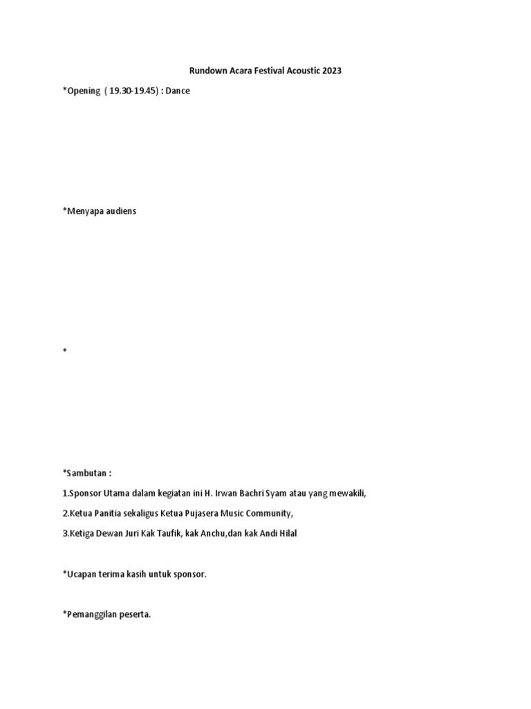 Rundown Festival Acoustic 2023 | PDF | Politik | Ilmu Sosial