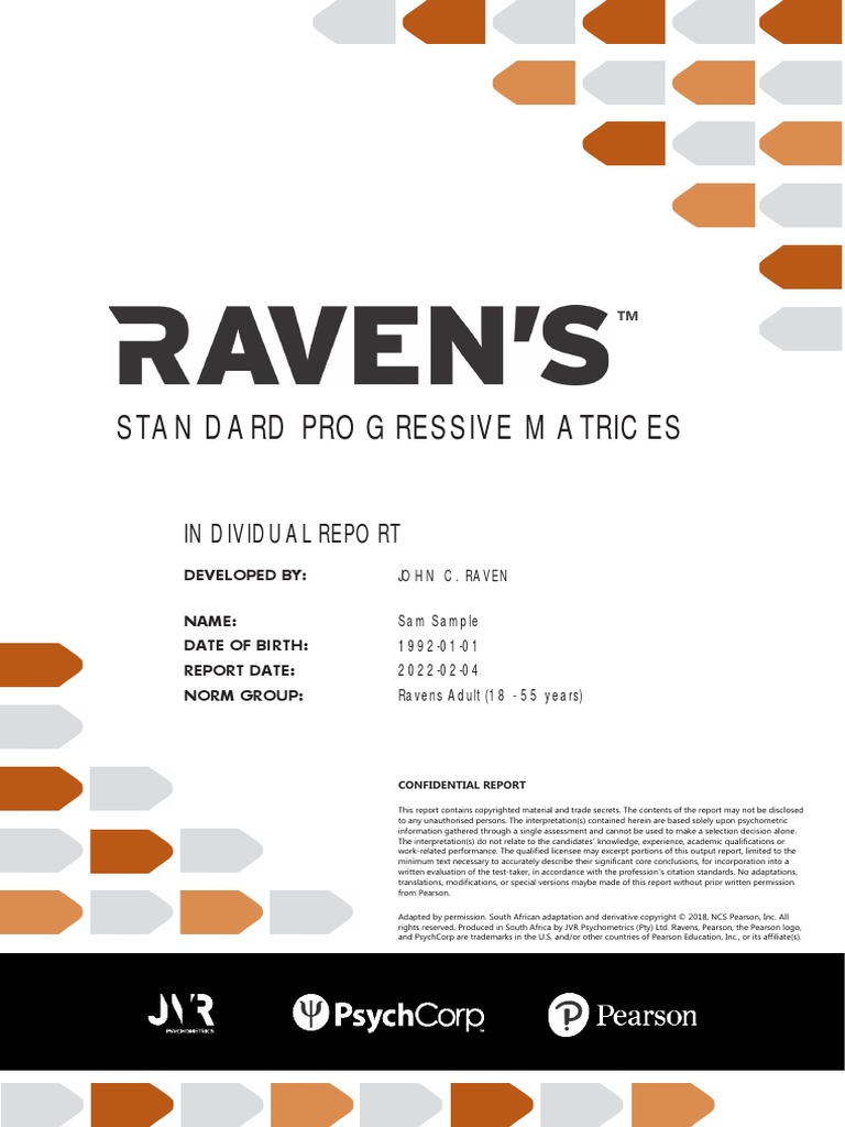 Sample Ravens SPM Online Report | Download Free PDF | Psychometrics | Reason
