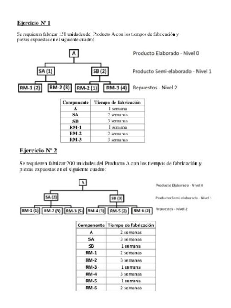 Práctica MRP | PDF | Presupuesto | Economias