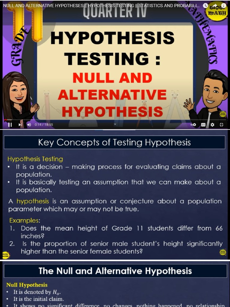 Null and Alternative Hypothesis (Stat in PA) | PDF