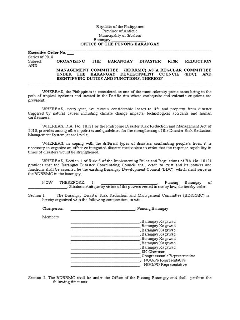 BDRRMC | PDF | Disaster Risk Reduction | Emergency