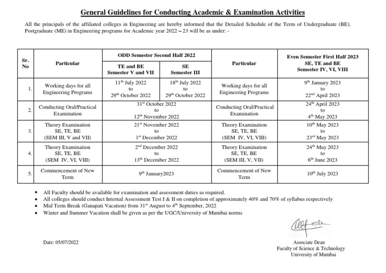 20220705+general Guidelines For Conducting Academic & Examination ...