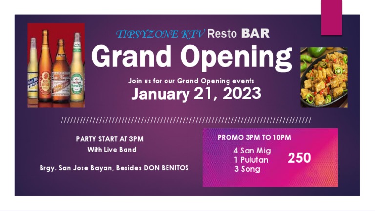 Tipsyzone Bar Documents | PDF