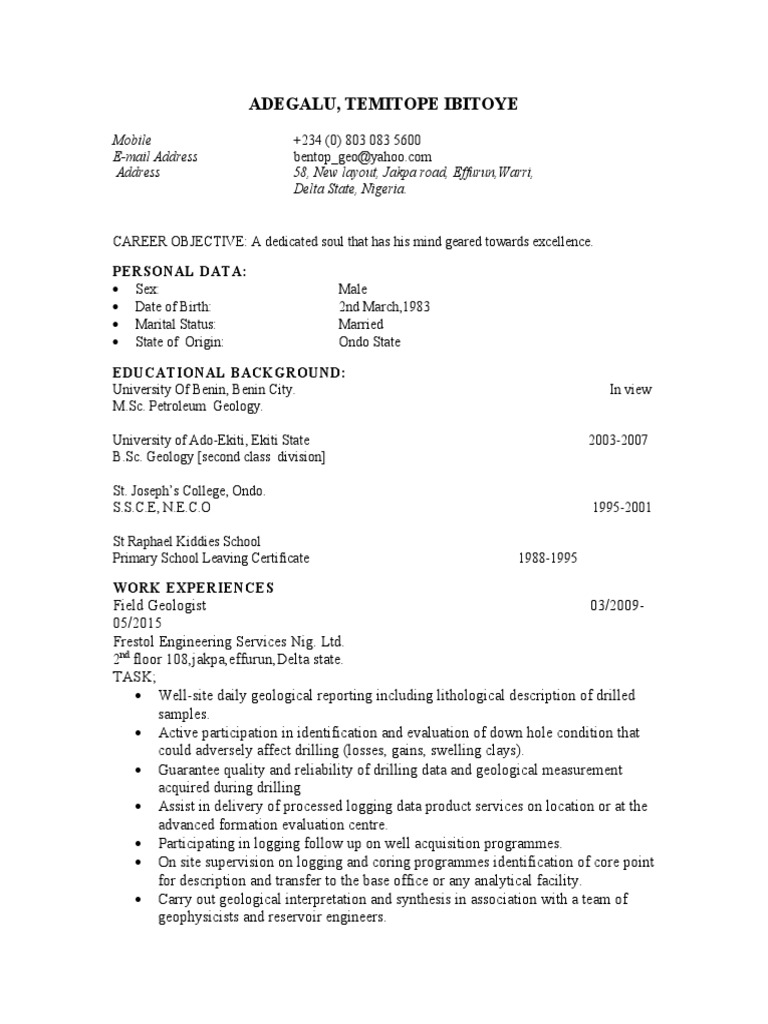Ibitoye Temitope Copy-1 | PDF | Petroleum Geology | Petroleum