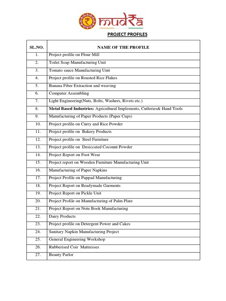 Project Profiles | PDF
