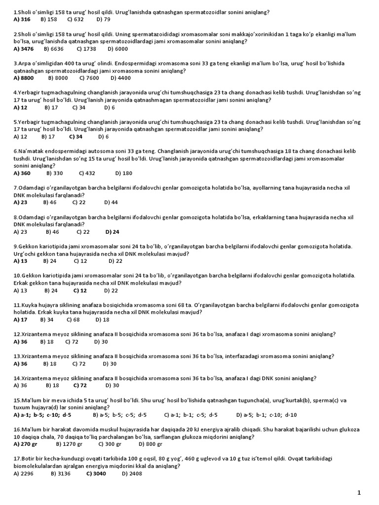 2015-Orginal BIOLOGIYA (Uzsmart - Uz) | PDF