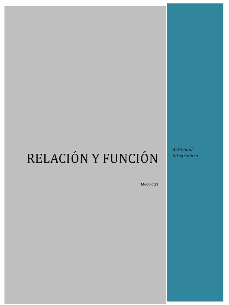 Relación Y Función: Actividad Integradora | PDF