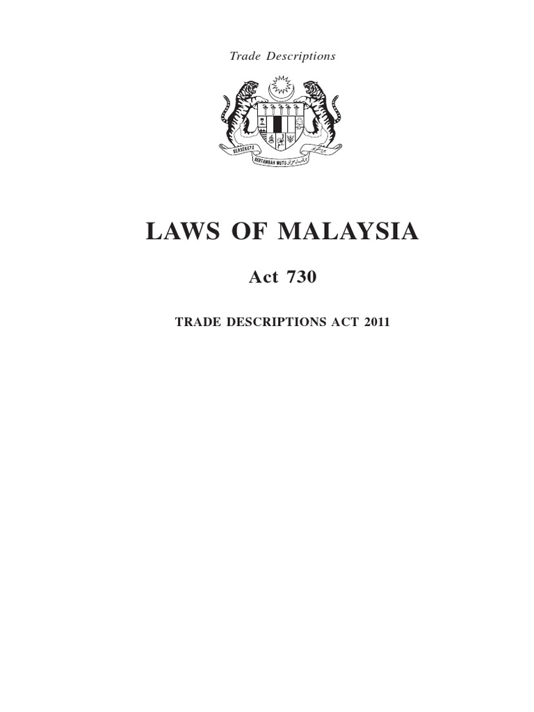 Tda 2011 - Trade Description Act | PDF | Trademark | Discovery (Law)