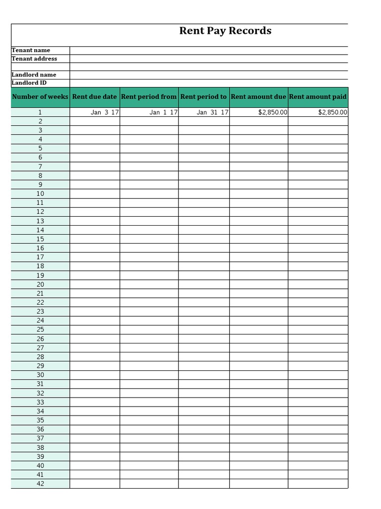 Tenant Rent Payment Summary | PDF