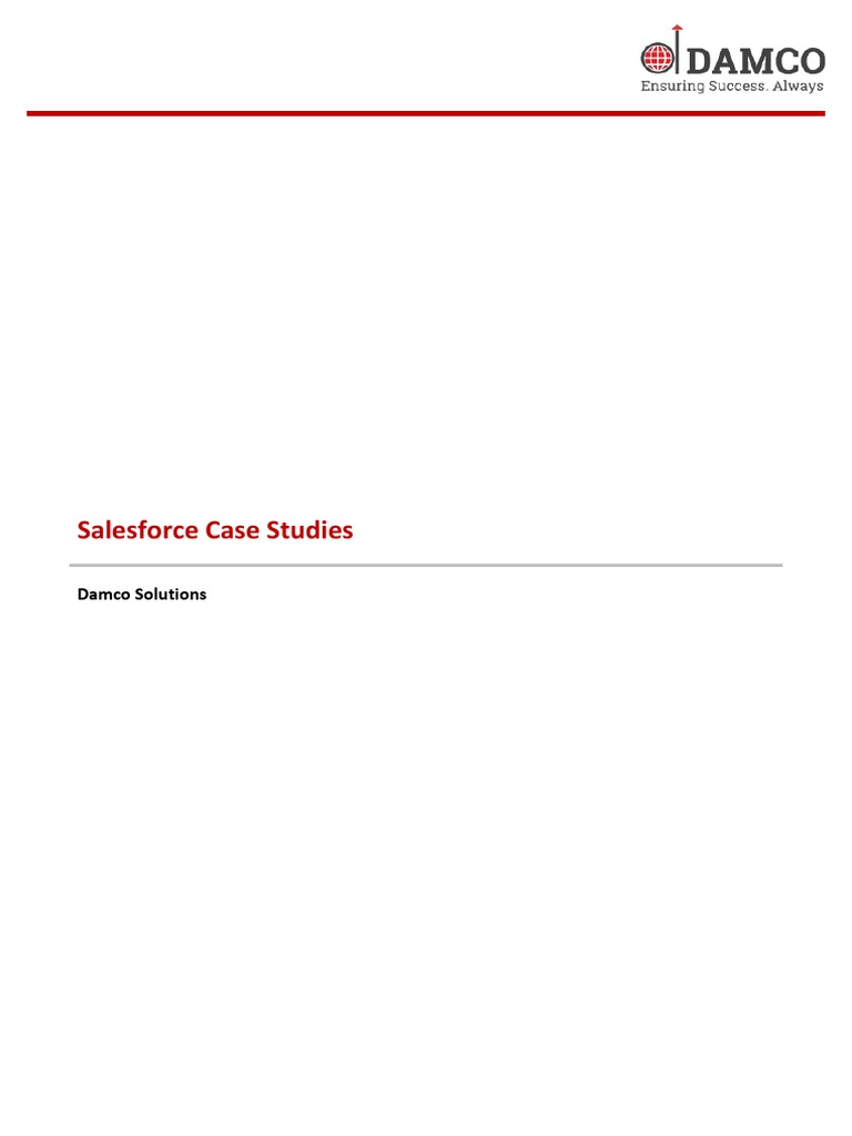 Salesforce Case Studies by Damco Solutions | PDF | Customer ...