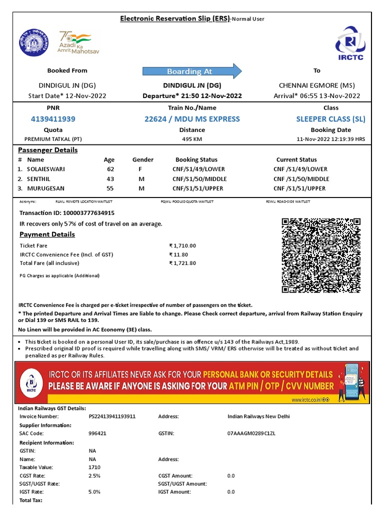 Train Ticket | PDF