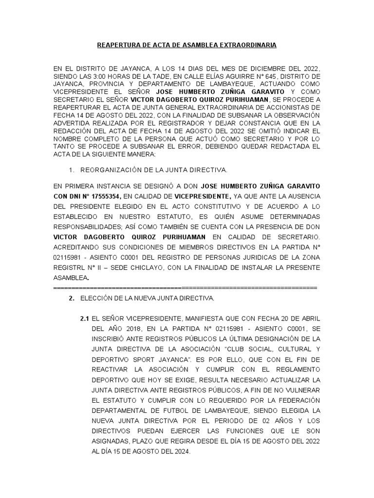 Actualizar Junta | PDF | Gobierno