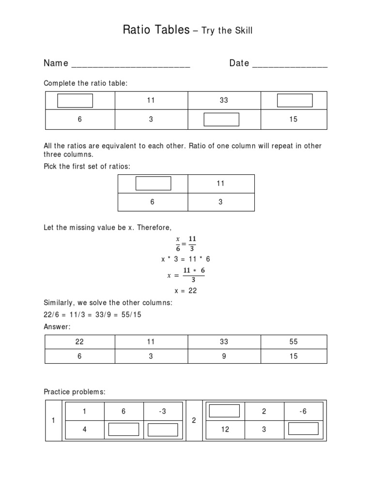Lesson 7.6.2 Ratio Tables | PDF