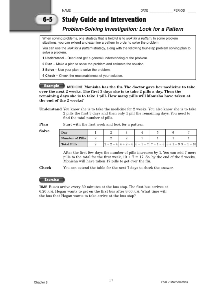 Lesson 7.6.5 Pattern and Sequence | PDF