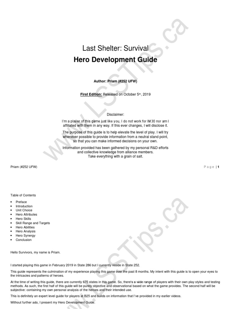 LSS Hero Development Guide | PDF