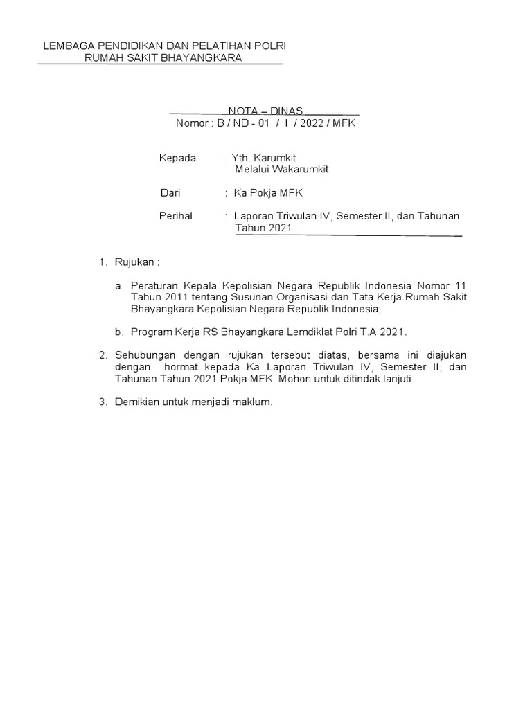 NOTAdinas MFK 2022 | PDF