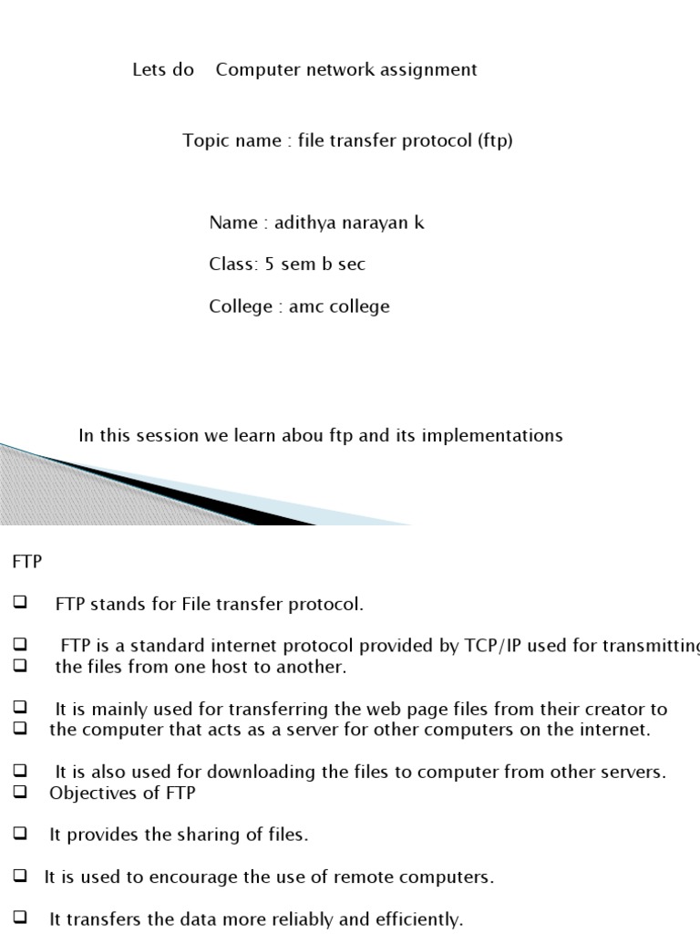 Presentation 2 | PDF | File Transfer Protocol | Transport Layer Security
