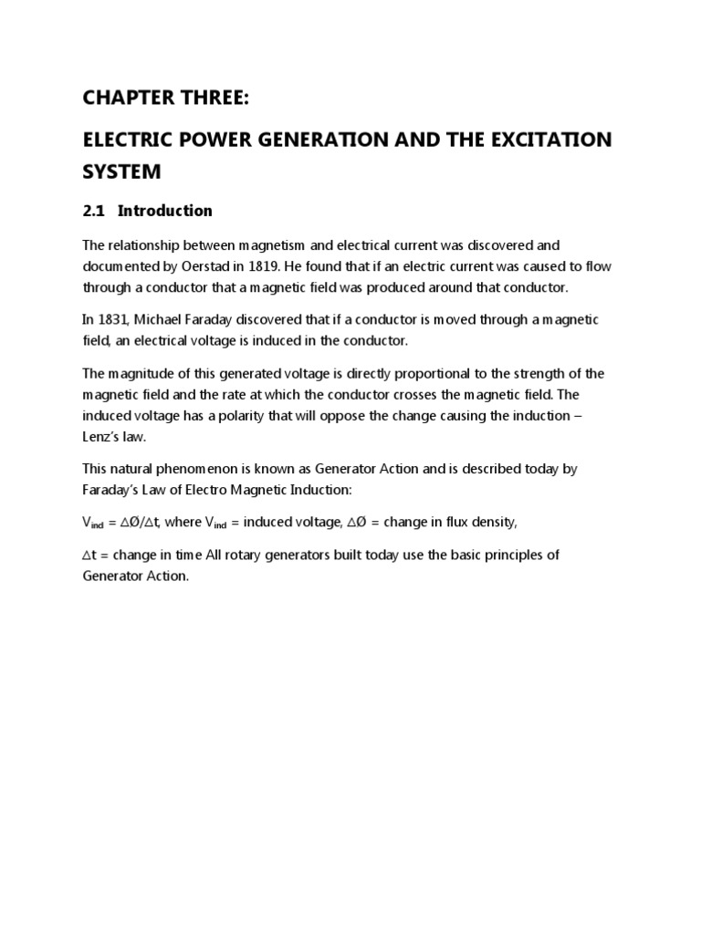 Electric Power Generation and Excitation System | PDF | Electromagnetic ...