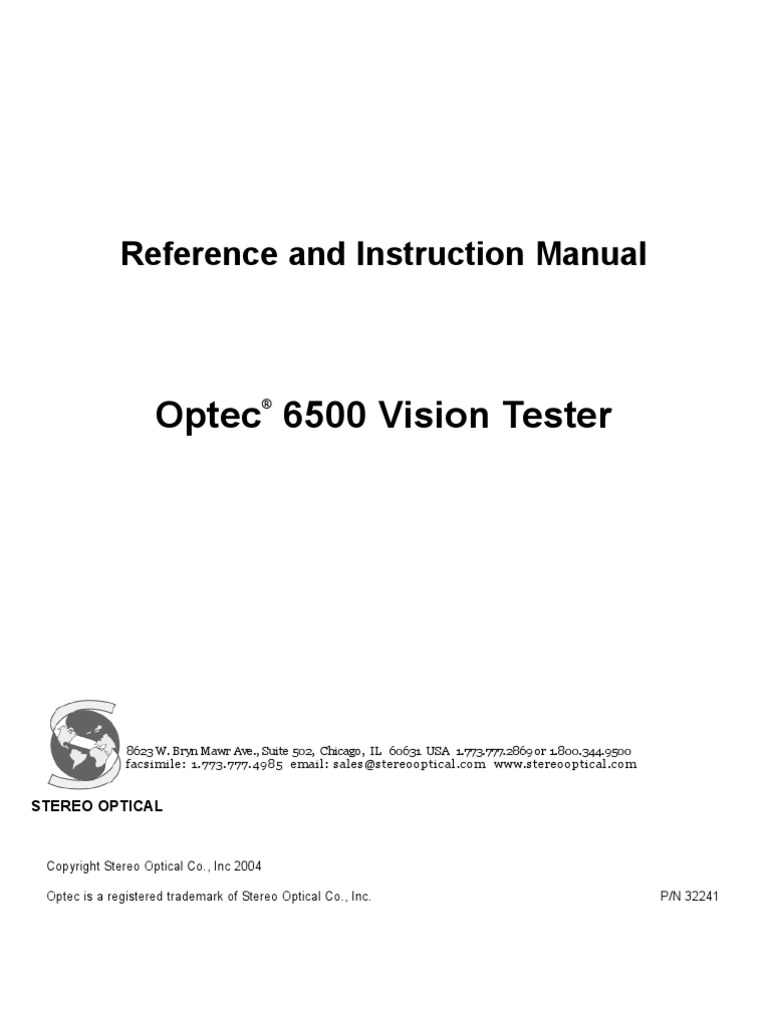 Cópia de Optec 6500 Manual | PDF | Human Eye | Eye