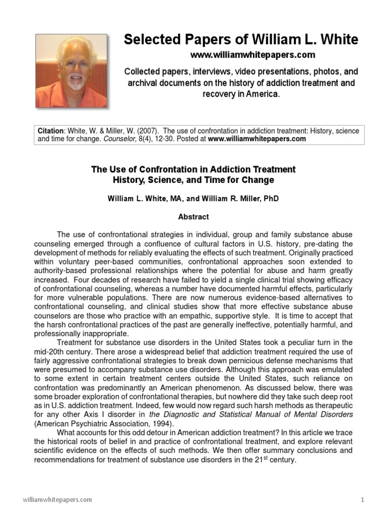 Confrontation in Addiction Treatment: History | PDF | Psychotherapy ...