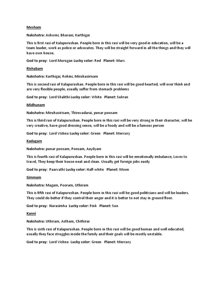 All About Rasi | PDF | Hindu Astrology | Planets