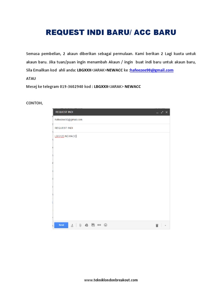 Arahan - Tambah Akaun@request Indi Baru | PDF