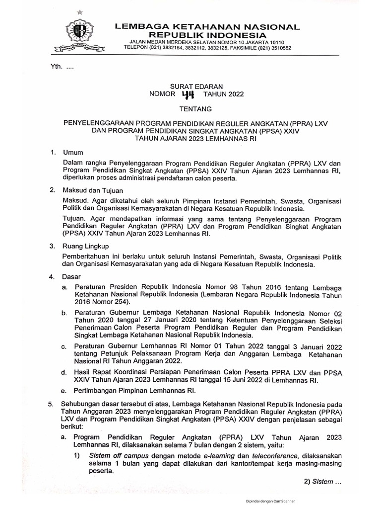 Se PPR 65 Pps 24 Ta2023 - Lemhanas | PDF