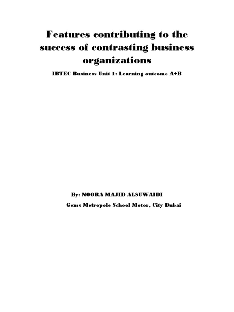 Unit 1 A B Final Draft Pdf Ownership Sole Proprietorship