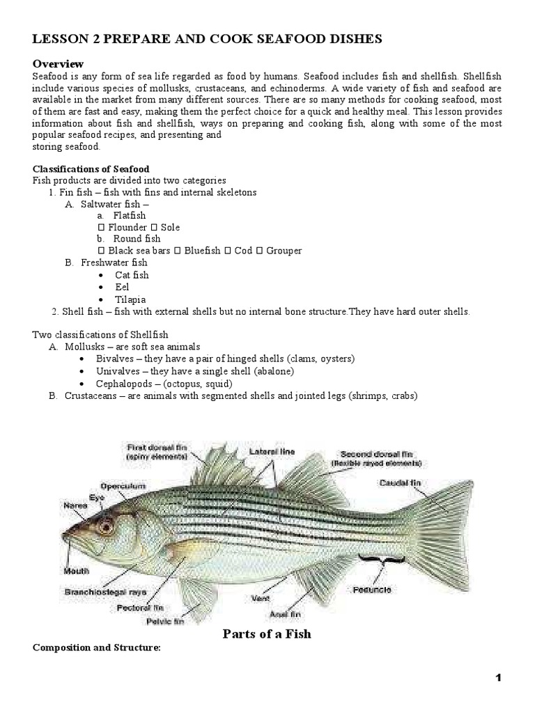Cooking and Handling Seafood Dishes | PDF | Shellfish | Seafood