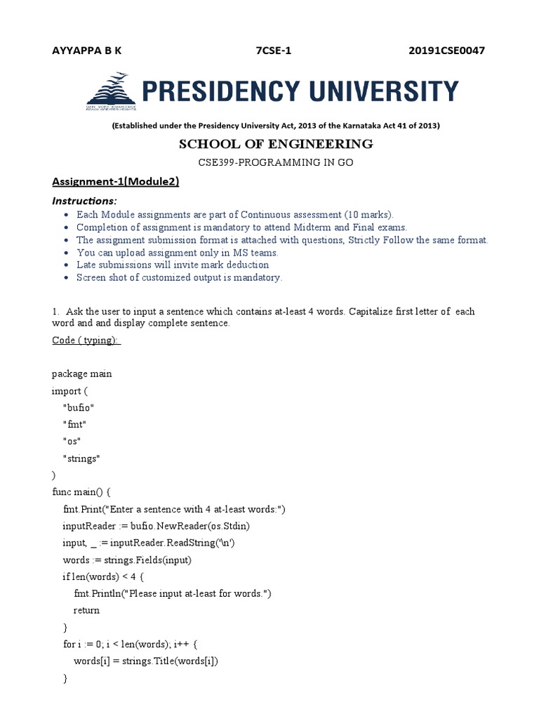 CA2 - Assignment Mod1 - 2 - AY22-23 | PDF | Subroutine | Integer (Computer Science)