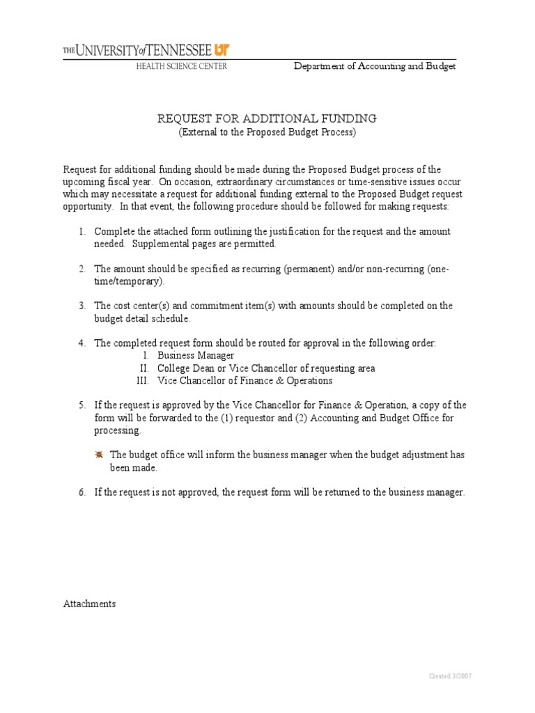 Request For Additional Fund | PDF | Economies