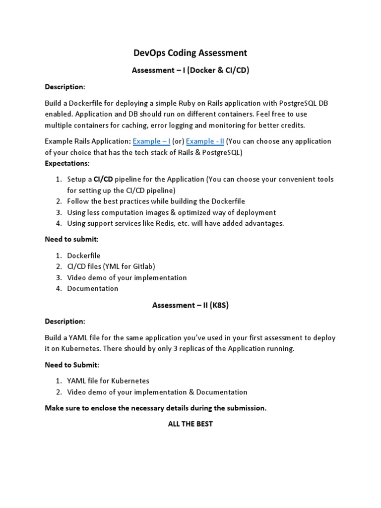 DevOps Coding Assessment | PDF