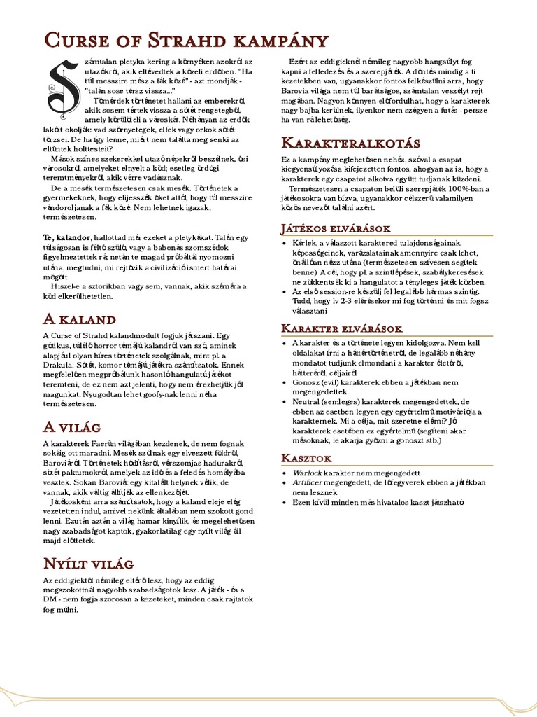 CoS Session 0 - The Homebrewery | PDF