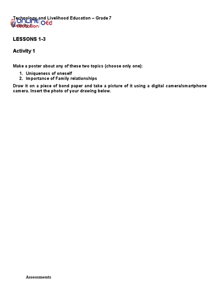 TLE Grade 7 Activity 1 PT (Week 1-3) | PDF TLE Grade 7 Activity 1 PT (Week 1-3) | PDF