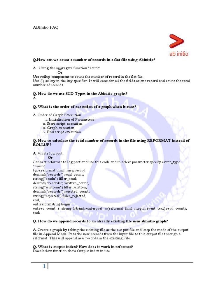 ABInitio FAQ | PDF | Command Line Interface | Computer File
