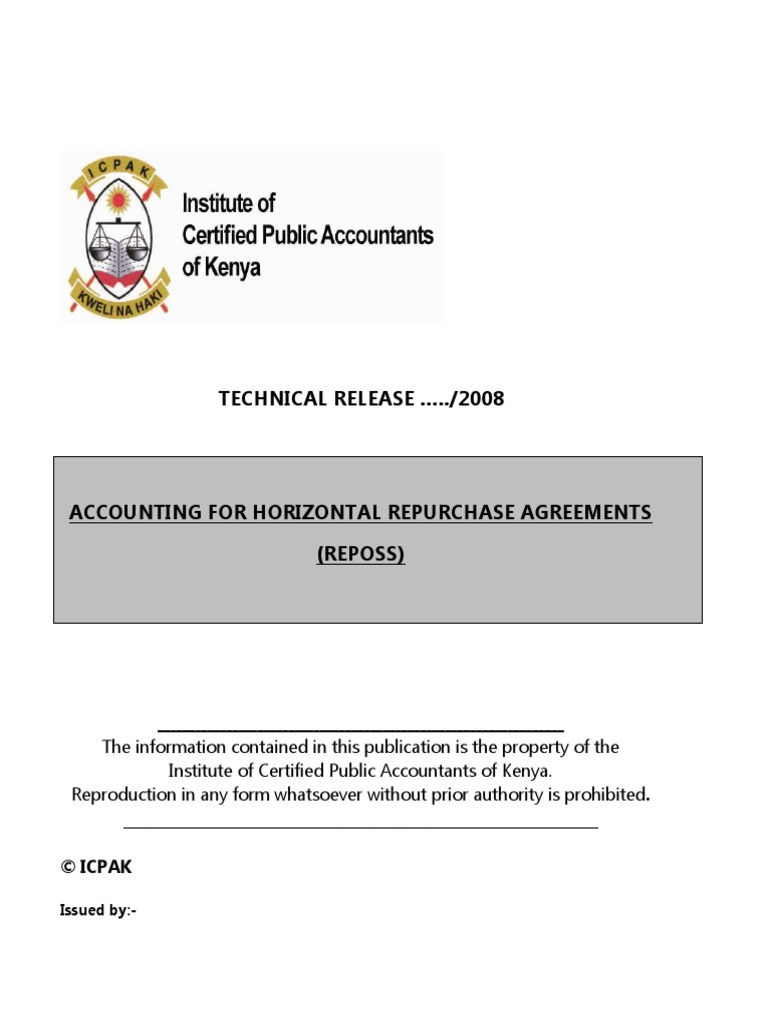 Accounting For Horizontal Repurchase Agreements - Reposs | PDF | Repurchase Agreement ...