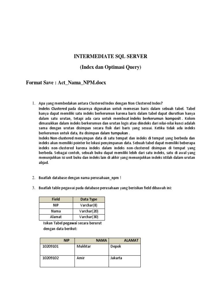 Act - Anugrah Hasyabi - 10118973 - INTERMEDIATE SQL SERVER | PDF
