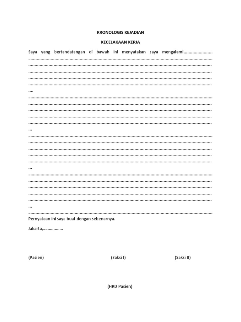 Form Kronologi Kejadian BPJS TK | PDF