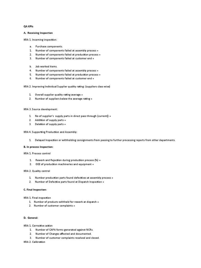 New QA DB and Kpi 22 | PDF | Supply Chain | Performance Indicator