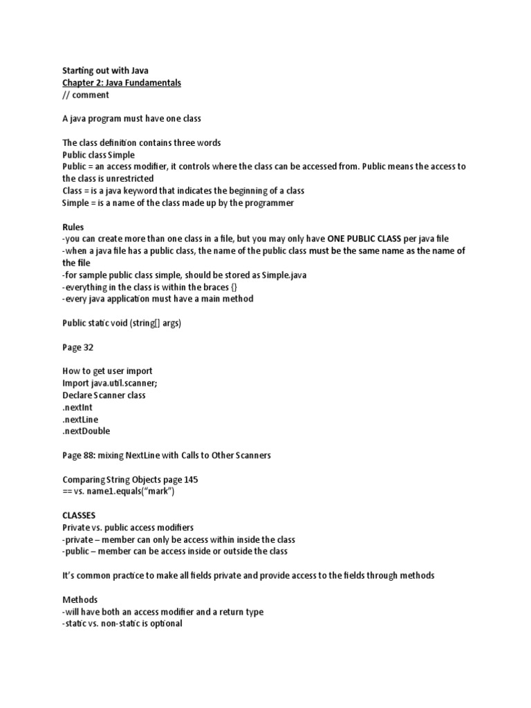 Java Class Structure and Access Modifiers | PDF | Programming | Constructor (Object Oriented ...